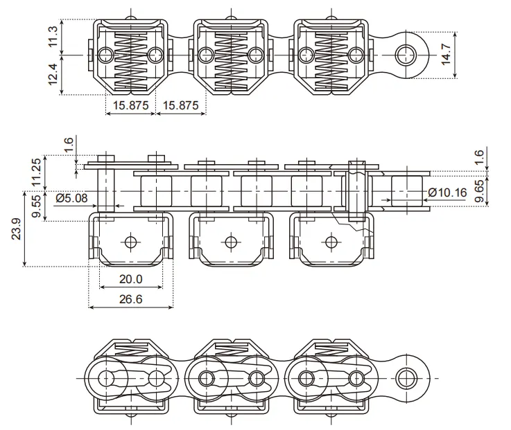 China 10B1-SS Stainless Steel Gripper Chain for Medical Industry ...